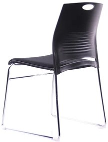 Jednací stohovatelná židle Sego STREAM – čalouněný sedák, více barev Černá
