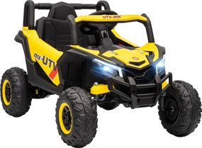 AIYAPLAY Dětské elektrické auto UTV 12 V, dětský elektrický buggy s dálkovým ovládáním, 96 x 61 x 56 cm, žlutá
