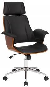 Kancelářská židle Manhattan imitace kůže ořech otočná/ 44195