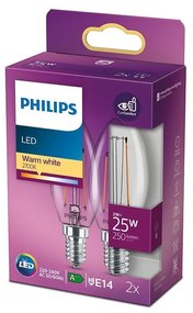 Philips | SADA 2x LED Žárovka VINTAGE Philips E14/2W/230V 2700K | P4443