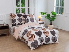 Flanelové povlečení z mikrovlákna STRIPE HEART barevné Rozměr povlečení: 70 x 90 cm | 140 x 200 cm