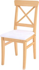 Potah na židli Ingolf s čalouněným sedákem barva bílá látka lesklé, pletený vzor, vzorované