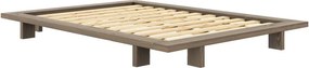 Hnědá dvoulůžková postel z borovicového dřeva s roštem 140x200 cm Japan – Karup Design