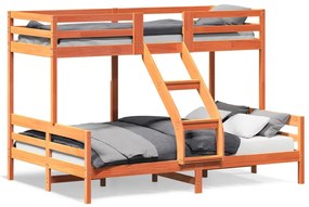 Patrová postel 90 x 200/140 x 200 cm voskově hnědá borové dřevo
