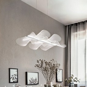 Fabas luce Fabas Sylvie, závěsné svítidlo z bílého metakrylátu, LED 30W 3000K, délka 58cm
