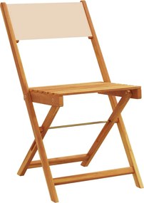 3dílný bistro set béžový textil a masivní dřevo 3281871