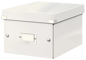 Bílý kartonový úložný box s víkem 22x28x16 cm Click&amp;Store – Leitz