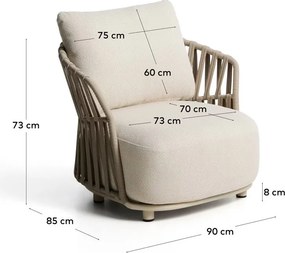 Krémové/taupe polstrované zahradní křeslo Osani – Kave Home