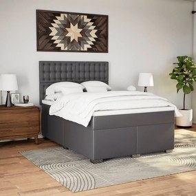 Box spring postel s matrací šedá 140x200 cm umělá kůže 3290726