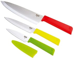 Kuhn Rikon Sada nožů 3ks červený/žlutý/zelený  18, 13 a 9,5 cm