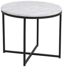 Kulatý konferenční stolek s mramorovou deskou Černo - bílý KAMOS