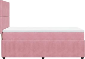 Box spring postel s matrací růžová 90x200 cm samet 3294537