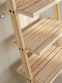 Sinsay - Dřevěný stojací regál se čtyřmi úrovněmi - béžová