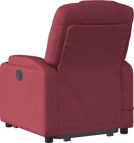 Elektrické zvedací masážní polohovací křeslo vínové textil 3204407
