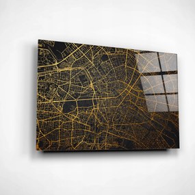 Skleněný Obraz moderní design 90x60 cm Mapa Města