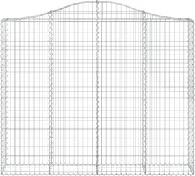 Klenutý gabionový koš 200 x 30 x 160/180 cm pozinkované železo 153388
