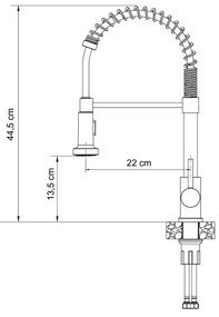 Kuchyňská dřezová baterie QUADRON SALMA NEW s pružinovou hadicí a sprchou v barvě černý mat 52137BLM