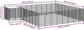Psí kotec černý 20,57 m² ocel 3082228
