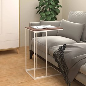 Odkládací stolek bílý 40 x 30 x 59 cm kompozitní dřevo - Default Title