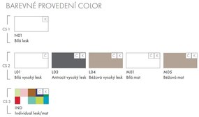DŘEVOJAS COLOR SZZ2 125 skříňka s umyvadlem Harmonia 125 Barevné provedení: M05 Béžová mat