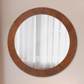 Kulaté dekorativní zrcadlo Rezavý kov fi 70 cm