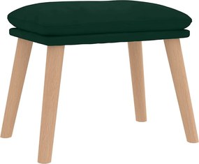 Relaxační křeslo se stoličkou tmavě zelené samet 3097822