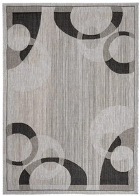 Kusový koberec Sisal MELISSA KH80A Kruhy šedý Rozměr: 60x100 cm