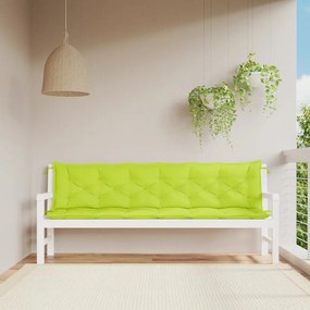 Podušky na zahradní lavici 2 ks jasně zelené 200x50x7 cm - Default Title