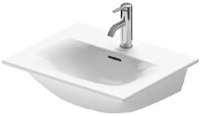 Duravit Viu - Umyvadlo 530x430 mm, s přepadem, s otvorem pro baterii, WonderGliss, bílá 23445300001