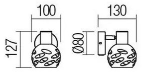 Redo 04-516 - Nástěnné bodové svítidlo TORN 1xE14/28W/230V