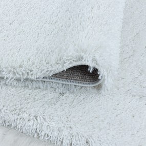 Ayyildiz, Kusový koberec Fluffy Shaggy 3500 white, 60x110, bílá, ložnice
