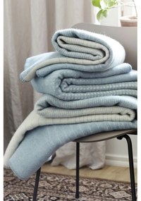 Vlněná deka Kaamos 150x200, přírodně barvená modrá / Finnsheep