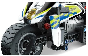 Stavebnice iM.MASTER policejní motorka na zpětné natažení, 193 dílků
