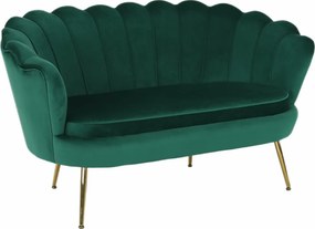Lavice ve stylu Art-deco, smaragdová Velvet látka / gold chrom-zlatý, NOBLIN