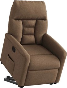 Zvedací polohovací křeslo hnědé textil 3303036