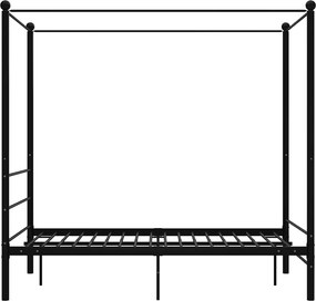 Rám postele s nebesy černý kovový 140 x 200 cm 325060