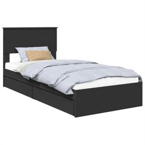 Postel s úložným prostorem Černá 90 x 190 cm Kompozitní dřevo 3408495