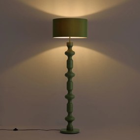 Retro stojací lampa zelená s látkovým stínidlem 160 cm - Captain