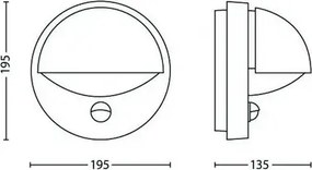 Philips June IR 12W antracit / Venkovní svítidlo / E27 / 741 lm / 2700