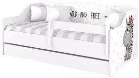 Dětská postel LULU 160x80 cm Hrošík - Bílá - Se šuplíkem
