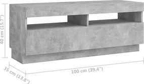 vidaXL TV skříňka s LED osvětlením 300x35x40 cm [3120178] Barva: kouřový dub