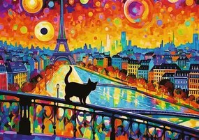 TREFL Puzzle Kočka v Paříži / 1000 dílků / 68,3 x 48 cm