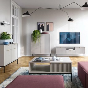 Toaletka NOVA sc T104 | se zásuvkami | 104 cm | šedá/černá