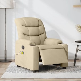 Elektrické masážní polohovací křeslo krémové textil 3206644