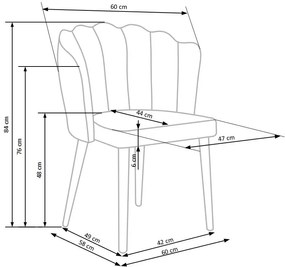 Halmar Jídelní židle K386, šedá