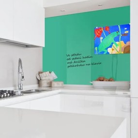 Zelená veronesova skleněná magnetická tabule nalepovací na zeď Smatab® - 48 × 48 cm