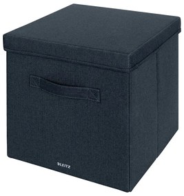 Tmavě šedé látkové úložné boxy v sadě 2 ks s víkem 33x38x32.5 cm – Leitz