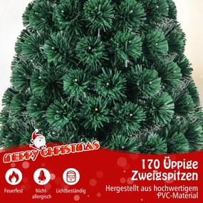 Costway Umělý vánoční stromek 150 cm s 8 režimy osvětlení Vánoční strom