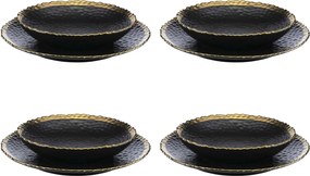 Keramická sada talířů Kati Black Gold 8ks
