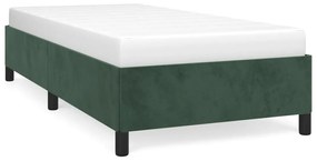 vidaXL Rám postele tmavě zelený 100 x 200 cm samet